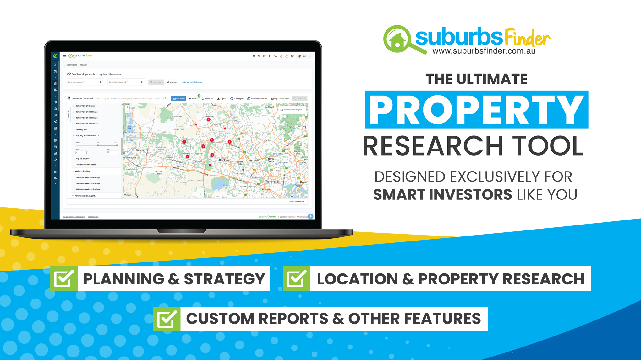 15,000+ Suburbs Median Price, Rental Yield, Vacancy Rate, Annual Growth ...